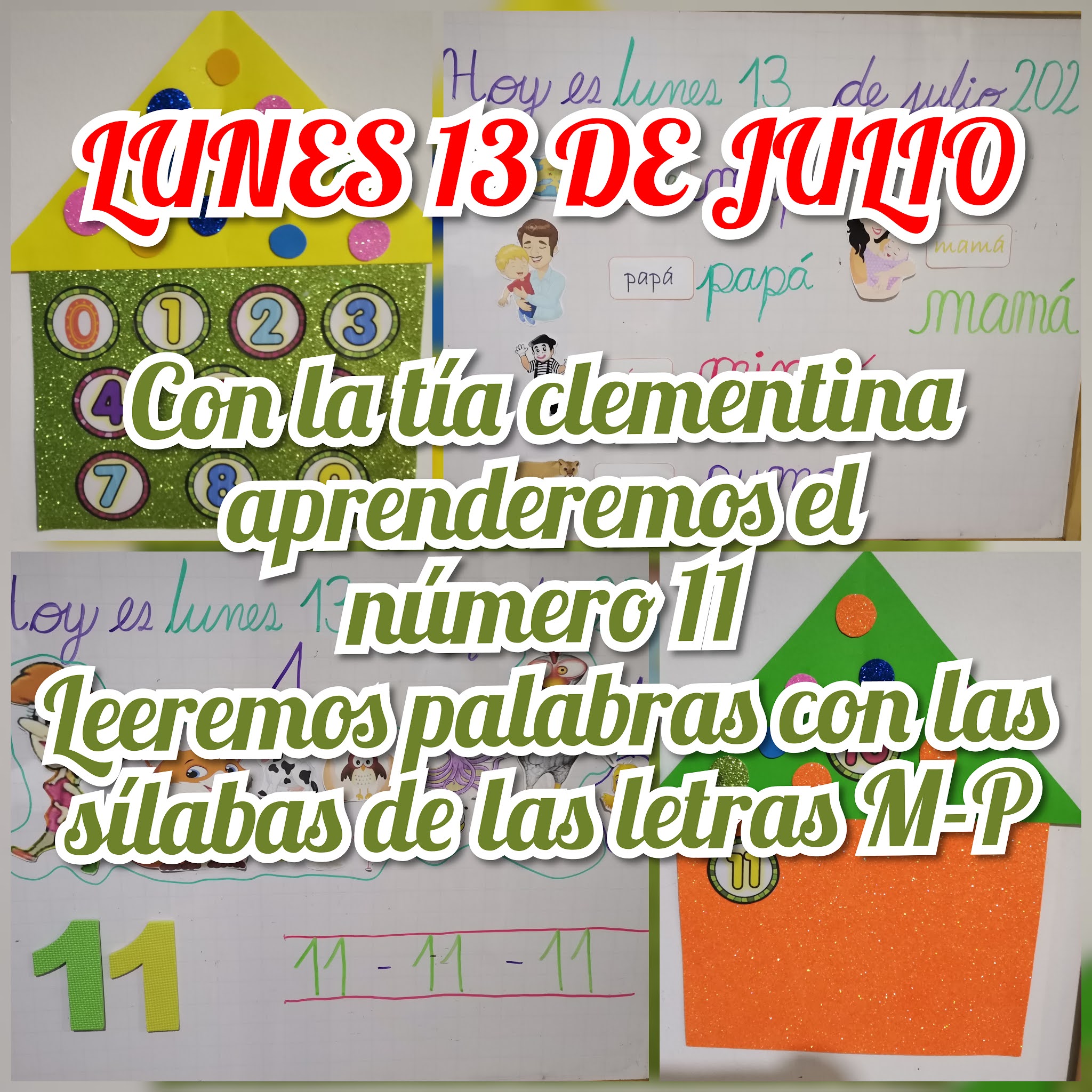 GRADO JARDÍN: NÚMERO 11- LECTURA DE PALABRAS CON SILABAS DE LAS LETRAS M-P