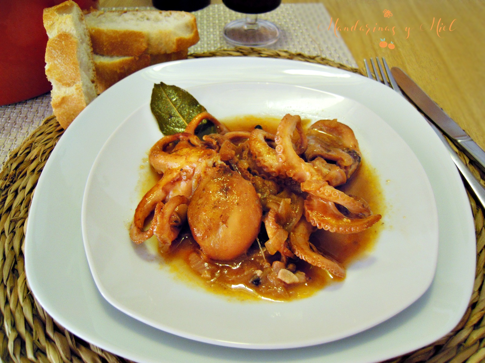 Pulpitos estofados en su salsa | Mandarinas y miel