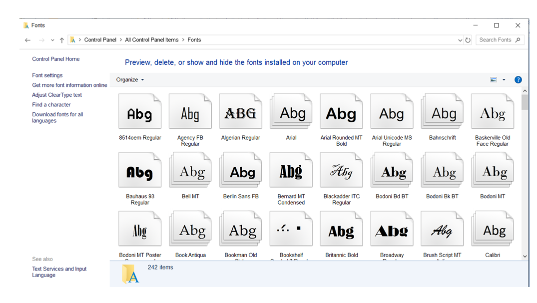 change your windows 10 fonts code