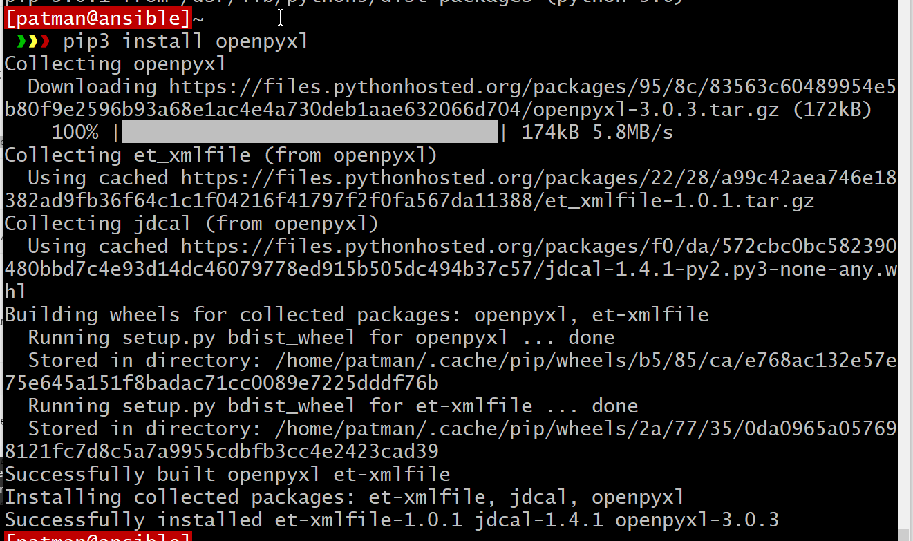 WhiteBoard Coder: Installing openpyxl and get it working