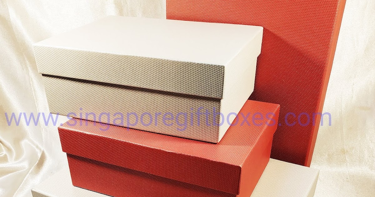 Singapore Gift Boxes: Silver and Mallow Red Rectangle Boxes