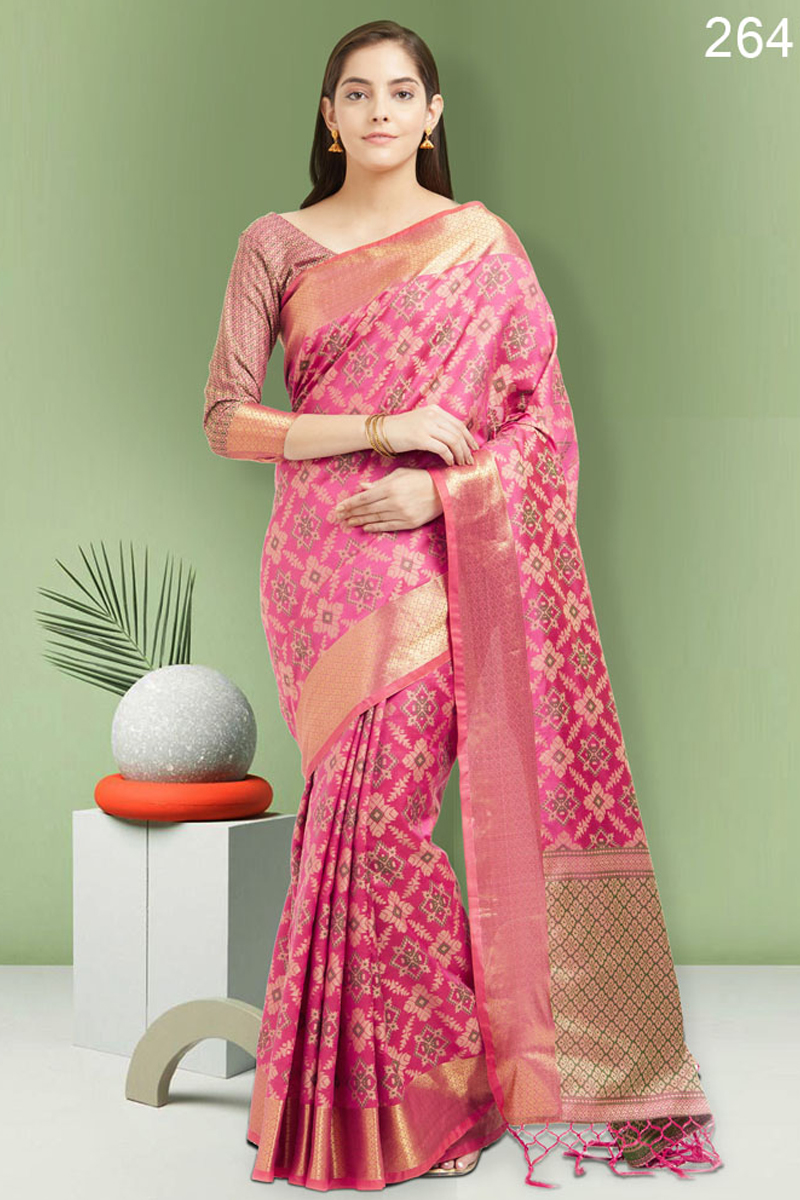 A Bundle Of Desinger Wedding Wear Patola Style Silk Sarees - 5390