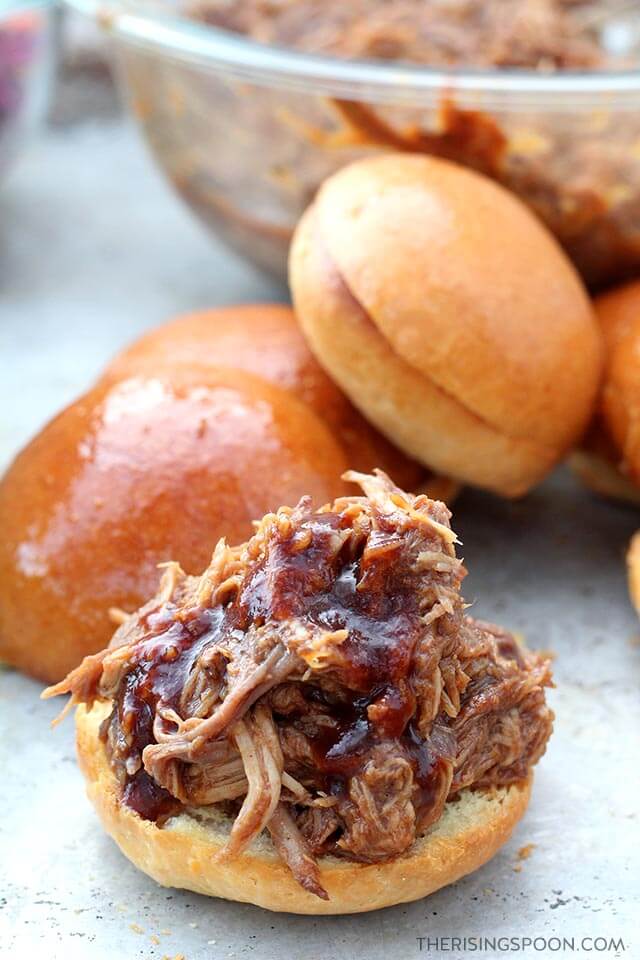 BBQ Pulled Pork Sliders with Vinegar Slaw | The Rising Spoon