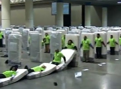 Human dominoes record smashed