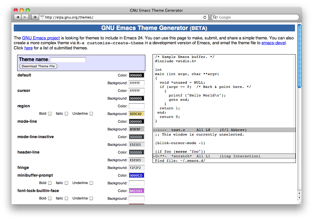 [Emacs/Vim/Etc] Color Theme 생성 사이트 - Seorenn SIGSEGV