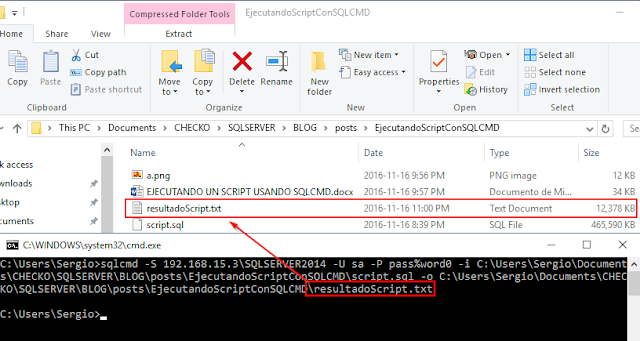 EJECUTANDO UN SCRIPT USANDO SQLCMD ~ SQL SERVER