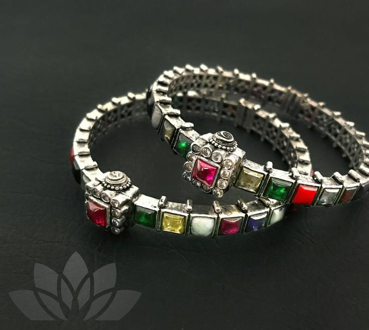 Designer silver bangles