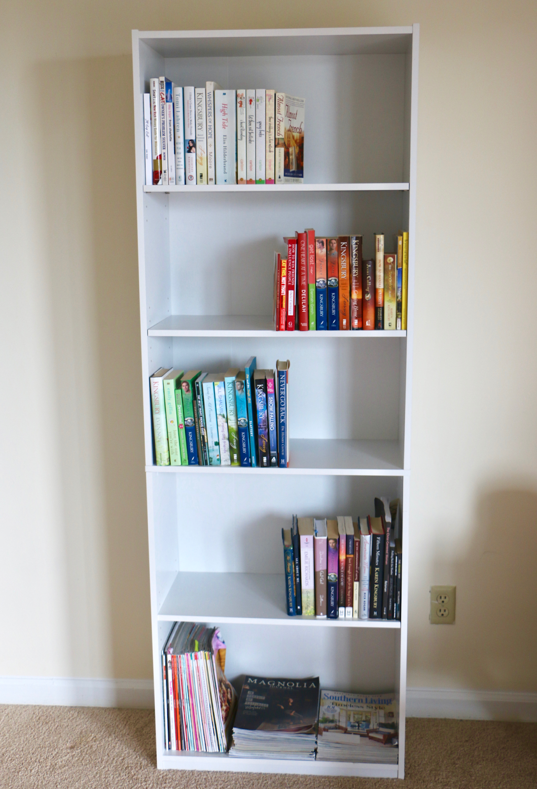 How To Design Color-Coded Statement Shelves. | Southern Belle in Training