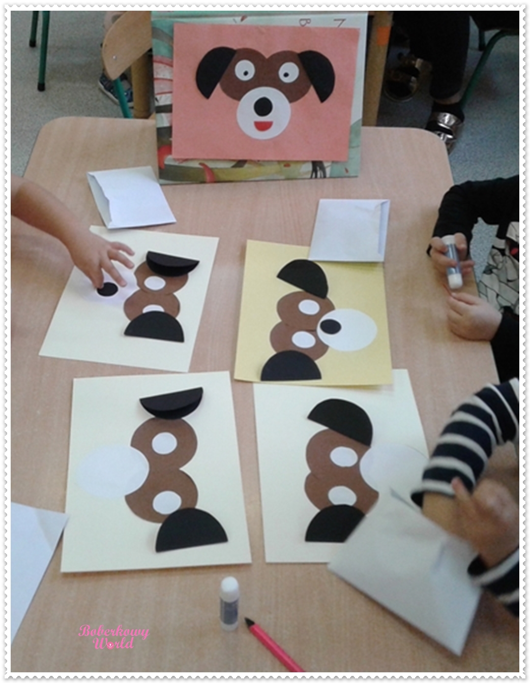 Boberkowy World : Pies i kot- praca plastyczna. Origami płaskie z koła