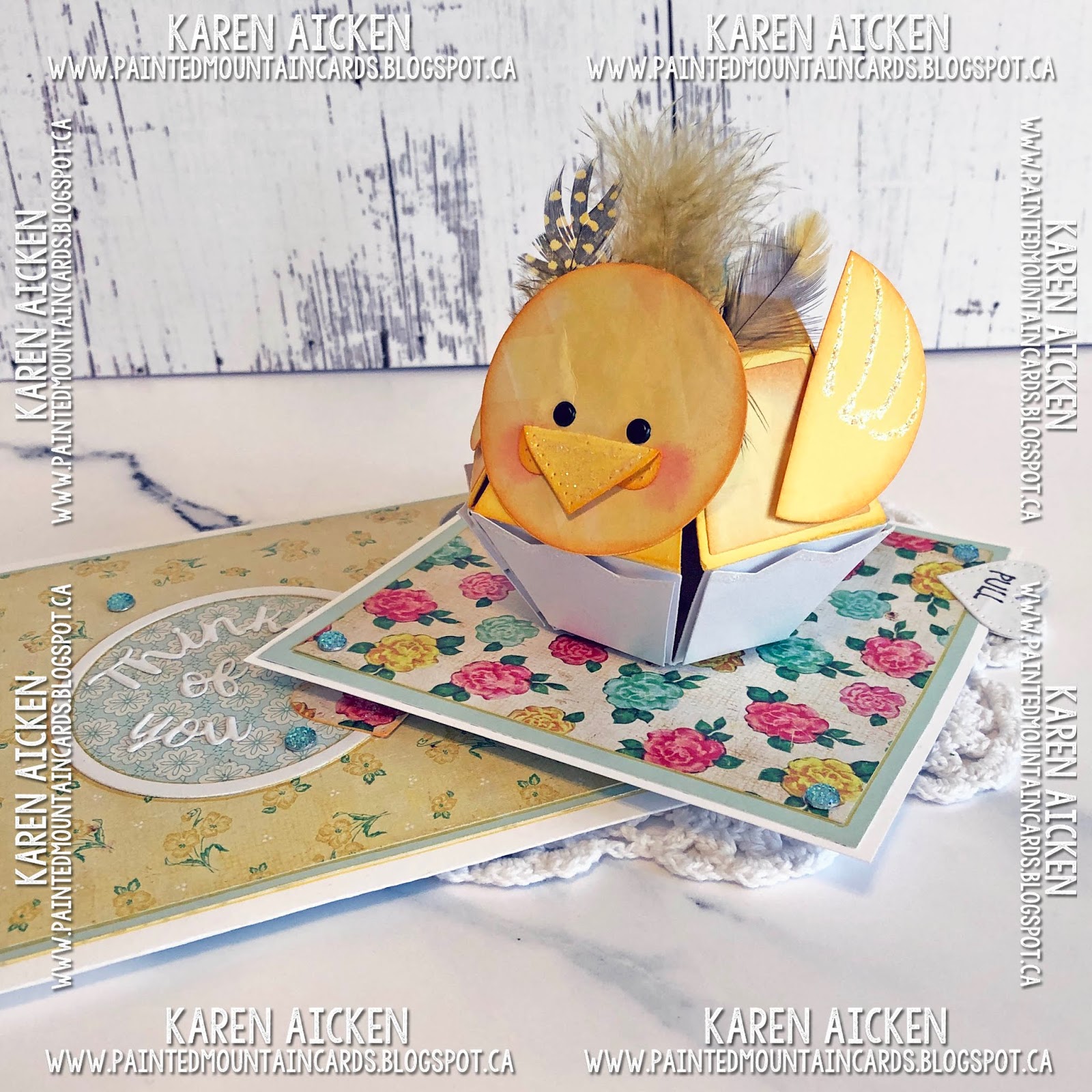 Painted Mountain Cards: Easter Chick Surprise Ball Pop Up