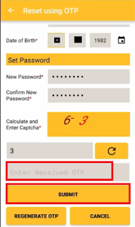 How to reset NPS password using NPS mobile application?