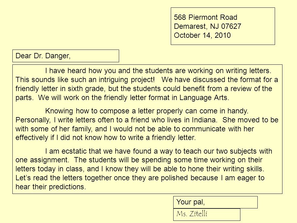 Letter Format For 6Th Graders - Birthday Letter