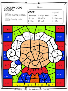 An Apple For The Teacher: Presidents' Day Color By Number