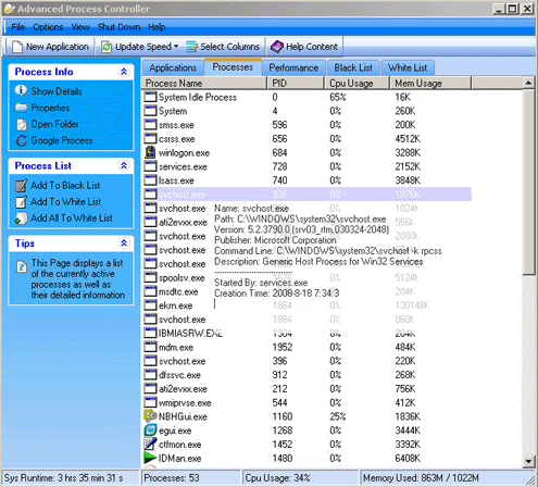 Process Explorer và Advanced Process Controller
