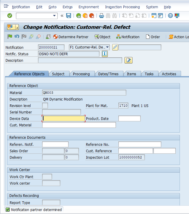SAP ABAP Central: Automatic Partner Determination for Quality notification