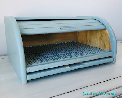 Rustic Serenity Blue Bread Box