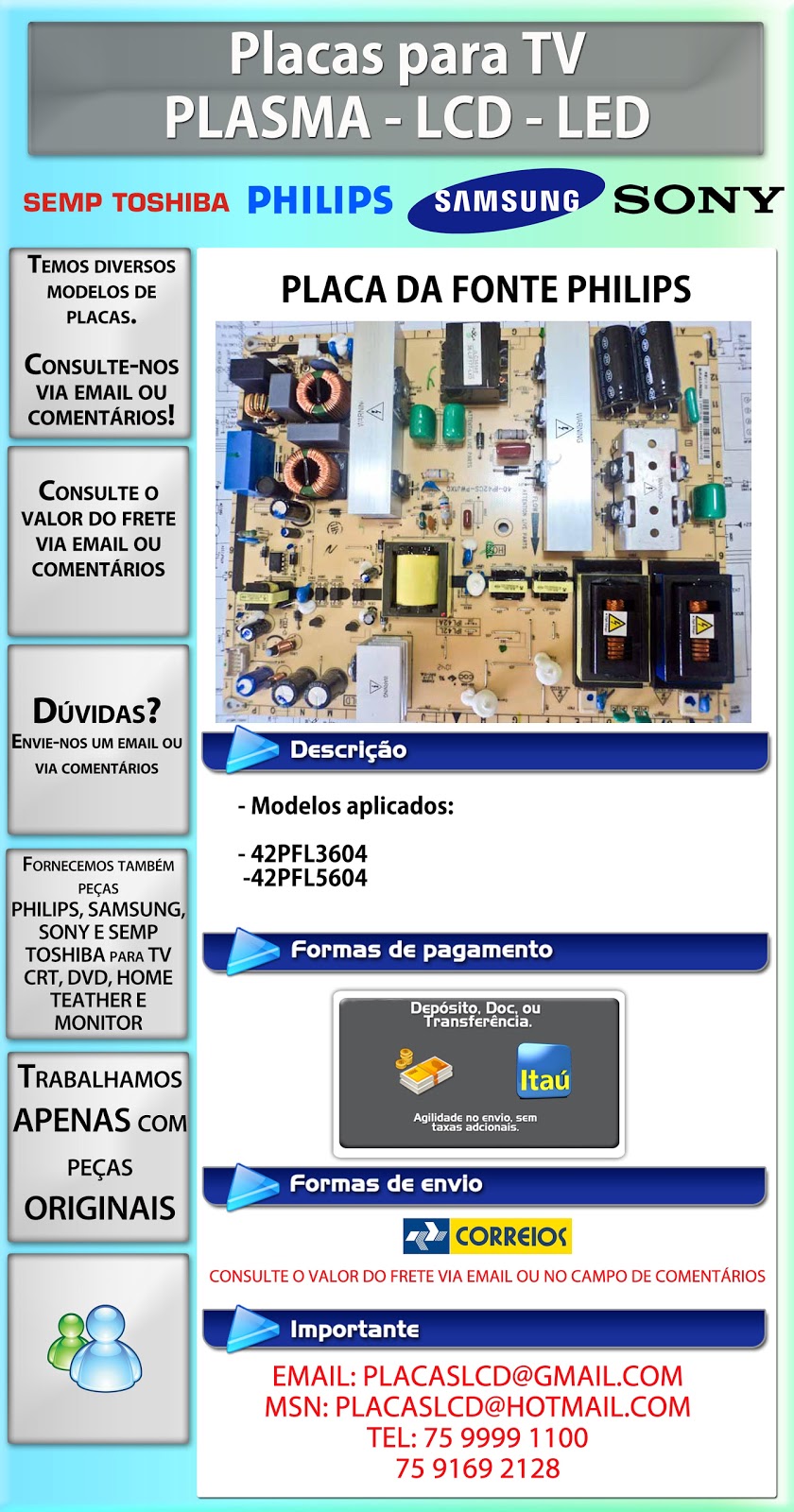 Placas LCD - LED - PLASMA