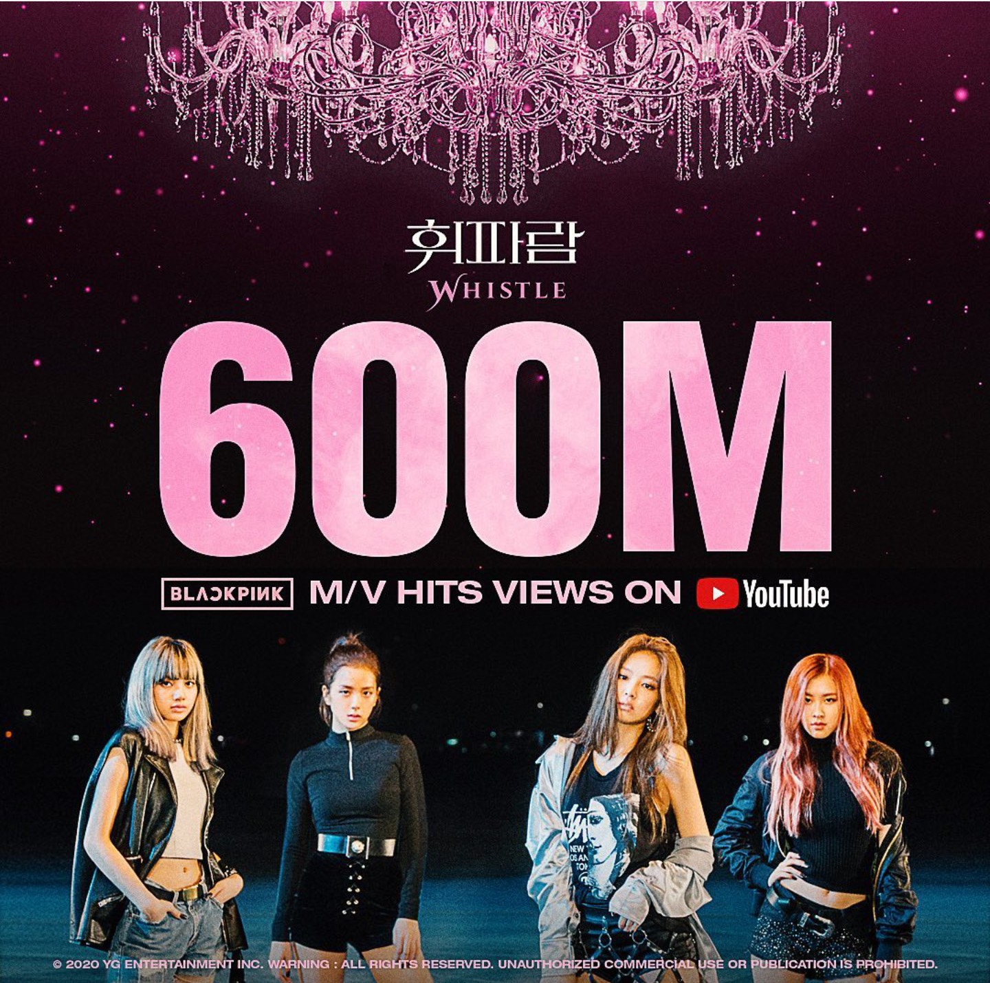 "Whistle" de BLACKPINK se convierte en su séptimo MV del grupo en alcanzar las 600 millones de ...