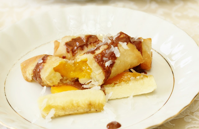 Fruity Spring Rolls (with Chocolate Ginger Sauce) | Beela Bakes