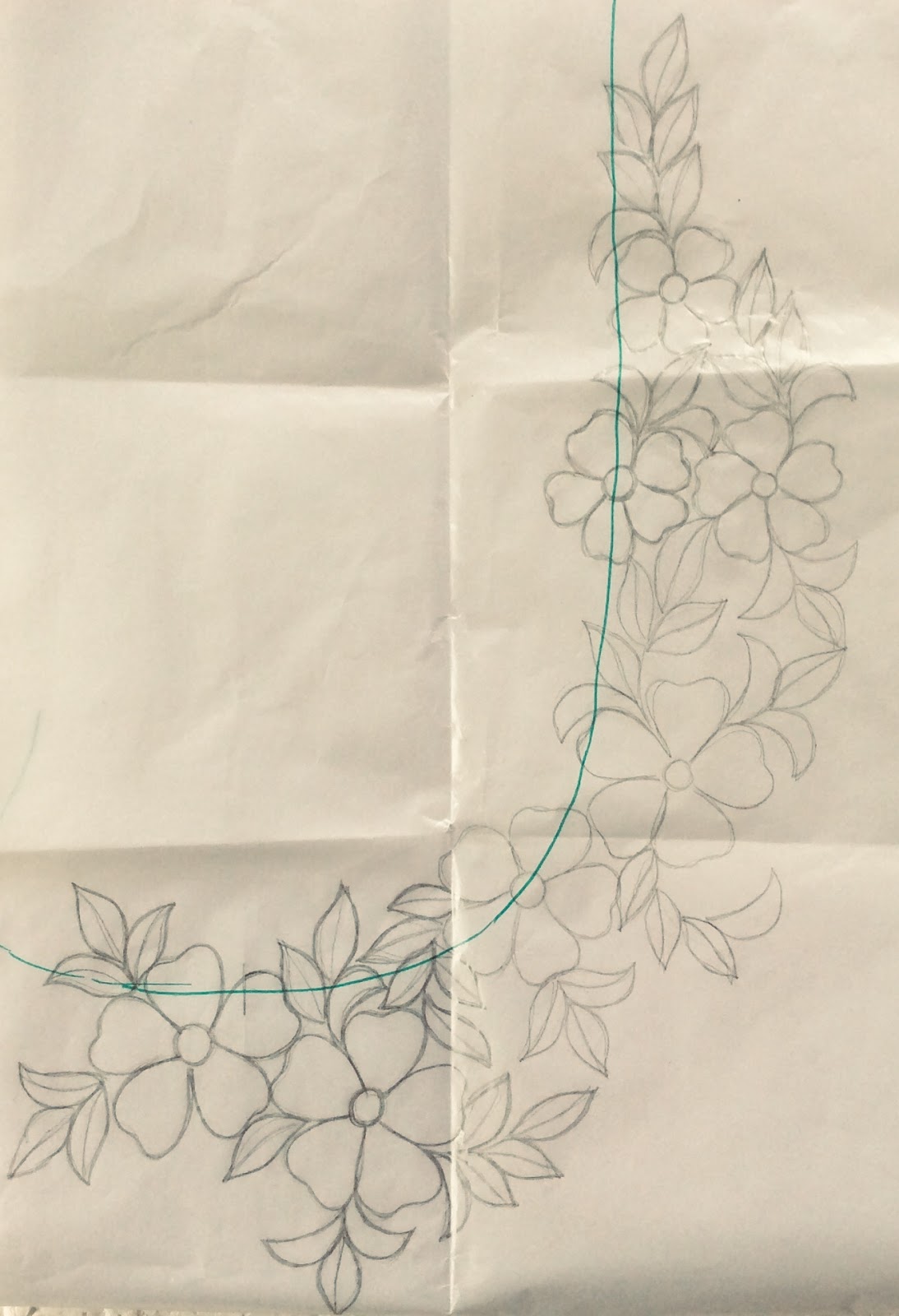 Fancy bridal blouse with tracing paper