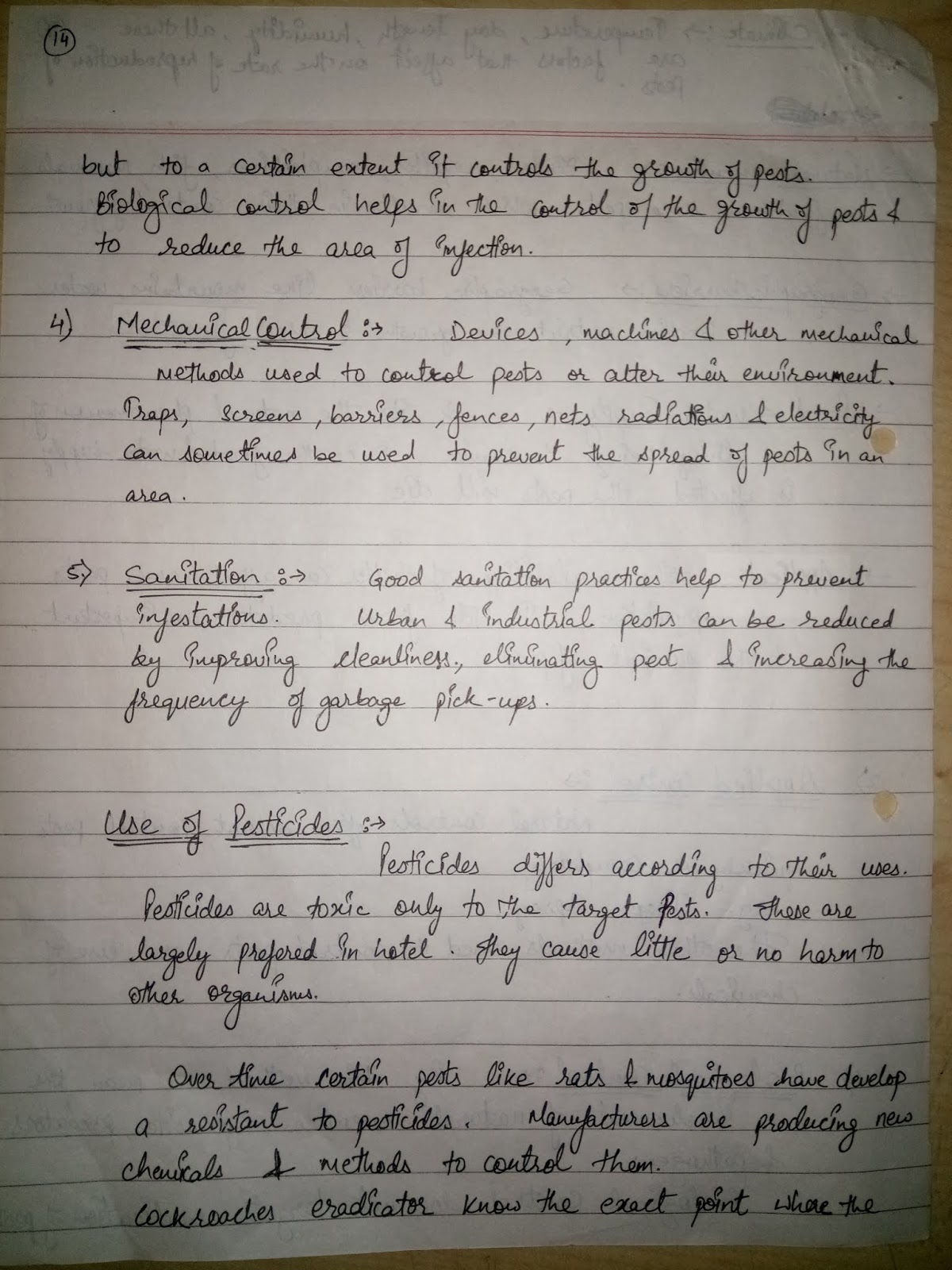 House Keeping notes: PEST CONTROL