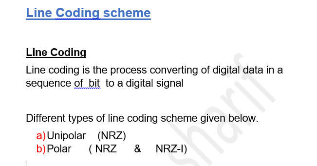 Line Coding Scheme (Unipolar + Polar) Line Coding - Network ...