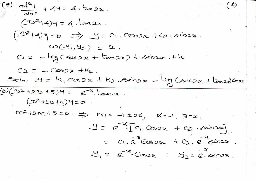 Tpgit Mathematics Method Of Variation Of Parameters