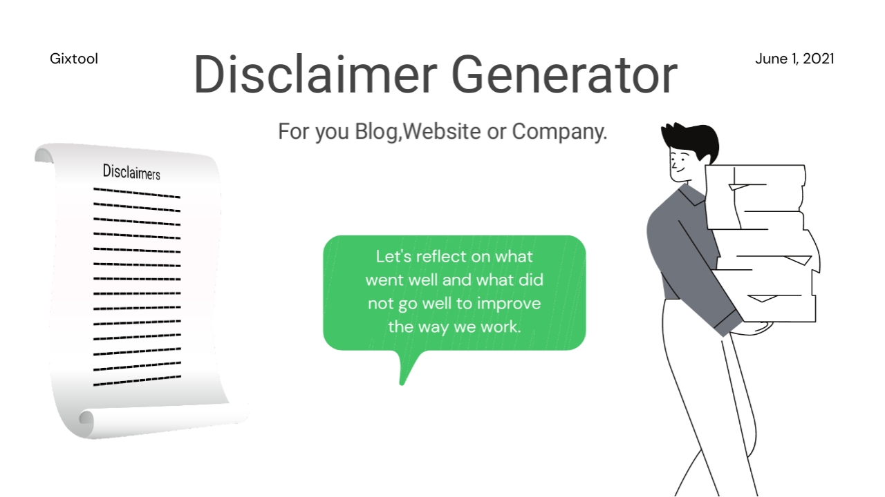 Disclaimer page generator