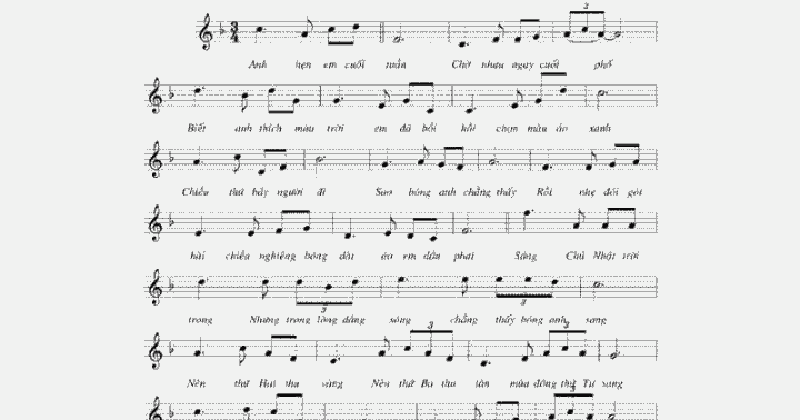 Sheet Music Free Sheet Piano For You ~ Sheet Nhạc Bài Bảy Ngày Đợi Mong