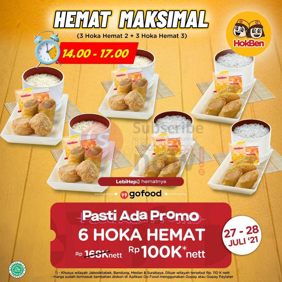Hokben Promo 6 Paket Hoka Hemat hanya Rp.100.000 via Gofood - scanharga