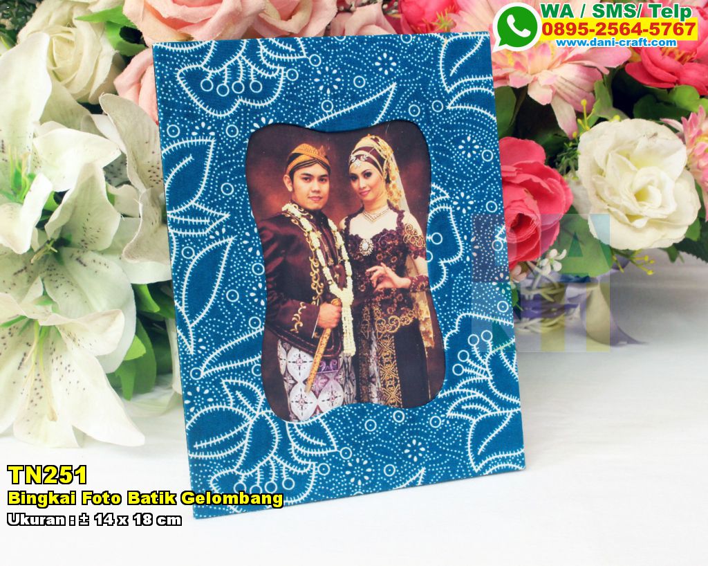 Bingkai Foto Batik Gelombang | Souvenir Pernikahan