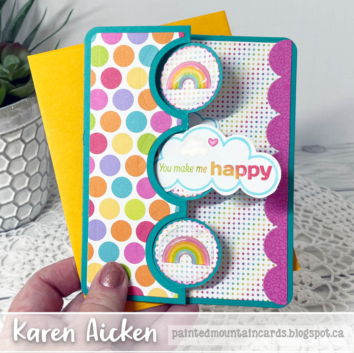 Painted Mountain Cards: Two cards with "Rainbow Is My Favorite Color ...