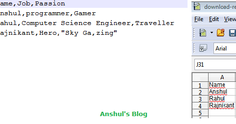 Anshul's Blog: Download data in CSV format using JavaScript