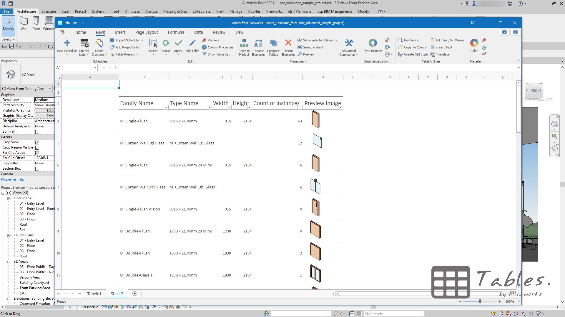 Revit Add-Ons: Tables - Spreadsheets in Revit. And a Lot More.