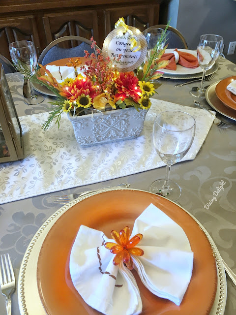 Dining Delight: Fall Retirement Dinner Tablescape - Mine!