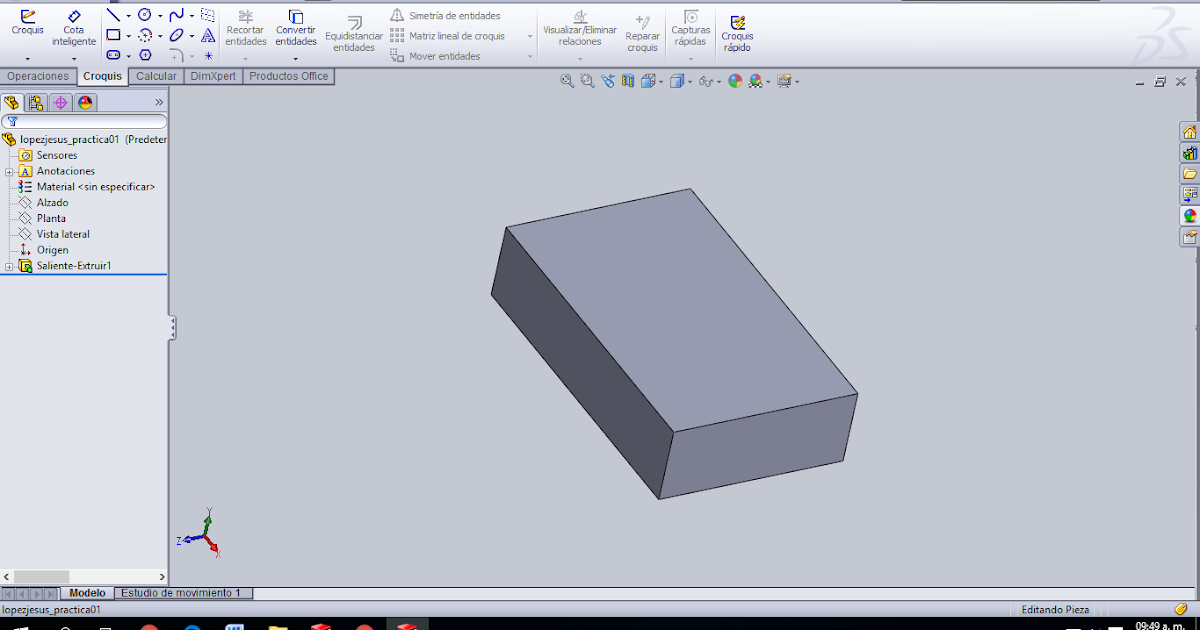 Lopez Jimenez 3A SolidWorks 2016 : Parcial 01