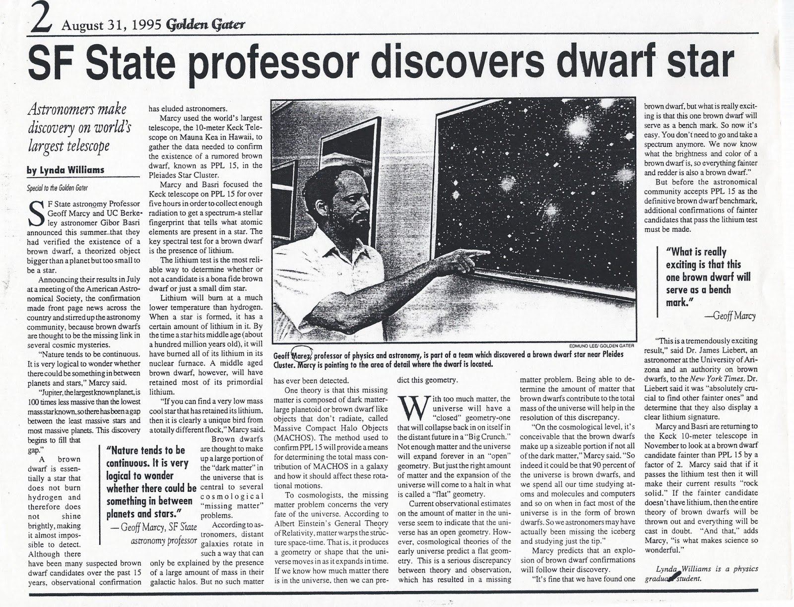 Lynda Lovon: #AstroSH: Geoff Marcy and the Physics Showgirl