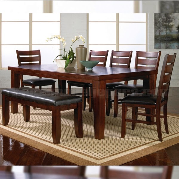 Contoh Model Set Meja Makan Dari Bahan Kayu Jati Terbaru