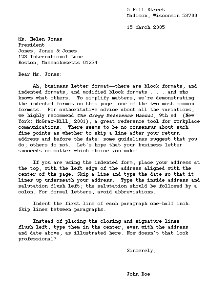 Proper Letter Format - Slim Image