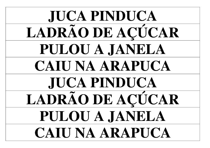 COMPARTILHAR PARA EDUCAR: PARLENDAS - PALAVRAS E FRASES