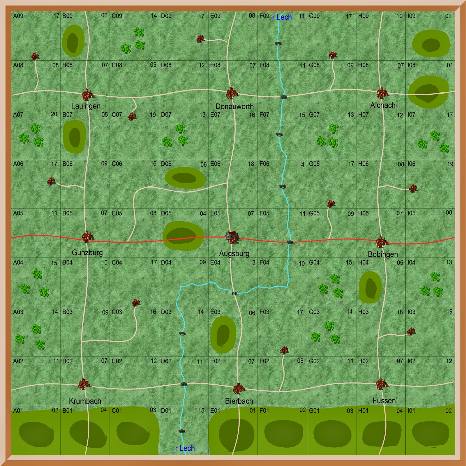 napoleonic wargaming: Tactical Map for the new campaign
