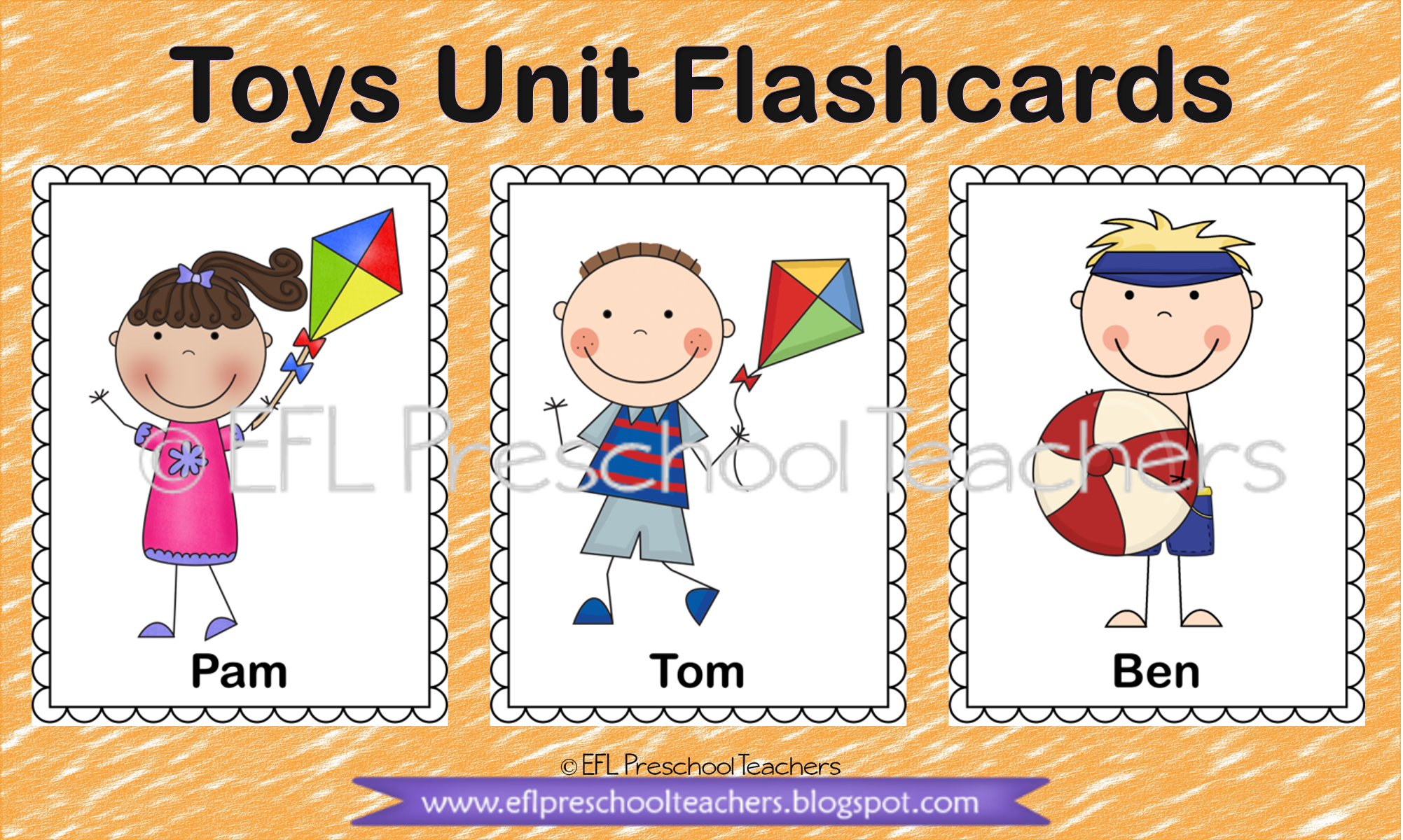 ESL/EFL Preschool Teachers: Toys Theme flashcards,small cards and ...