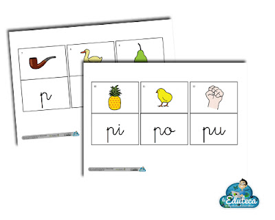 RECURSOS INFANTIL | Tarjetas silábicas: Letra P ~ La Eduteca