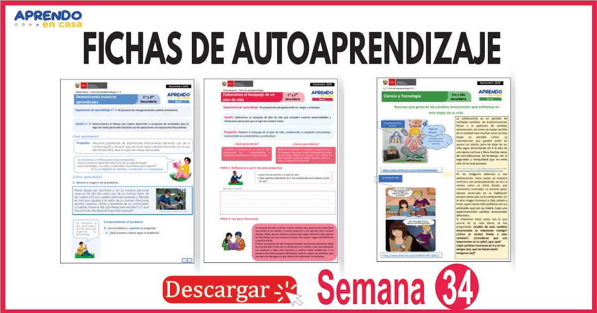 FICHAS DE AUTOAPRENDIZAJE SEMANA 34 - APRENDO EN CASA ~ EL RINCÓN DE ... FICHAS DE AUTOAPRENDIZAJE SEMANA 34 - APRENDO EN CASA ~ EL RINCÓN DE ...