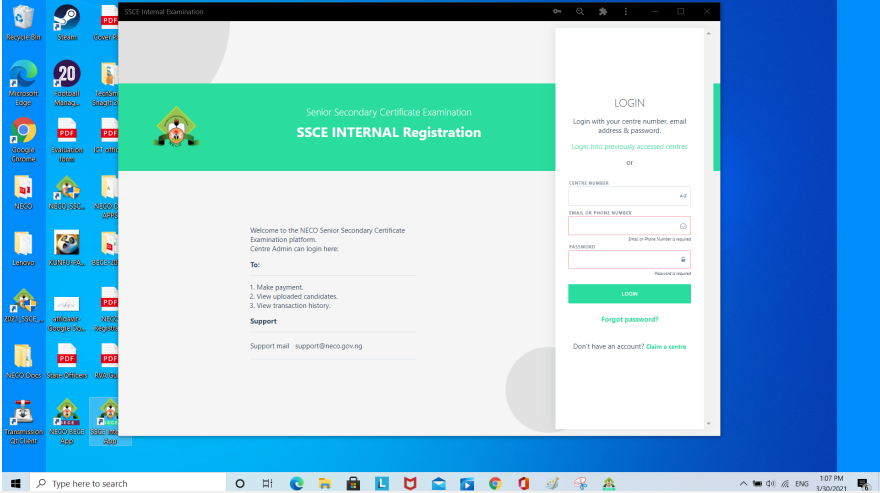 NECO SSCE Internal Online App Installation & Registration Guidelines