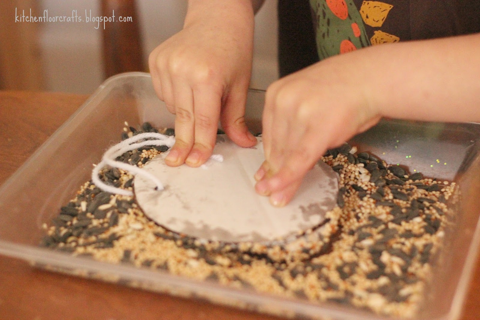 Kitchen Floor Crafts: Easy Cardboard Bird Feeder