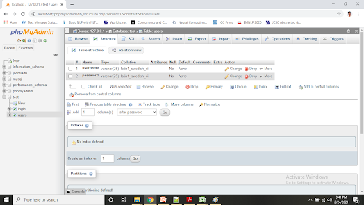 WEB DESIGN: Creating Table in XAMPP-PHP-MySQL Database