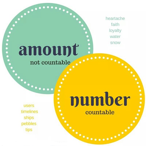 Cách nhận biết 'amount', 'quantity' và 'number'
