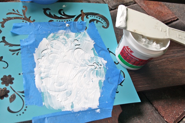 The Polka Dot Closet: How To Do A Raised Stencil With Vinyl Spackling