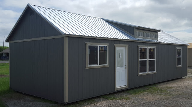 16x40 Beautiful Dormer Cabin Lake House Portable Building | Roof shed